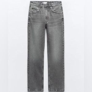 Zara | Jeans | Women Zara Trf Straight Leg Jeans With A High Waist ...